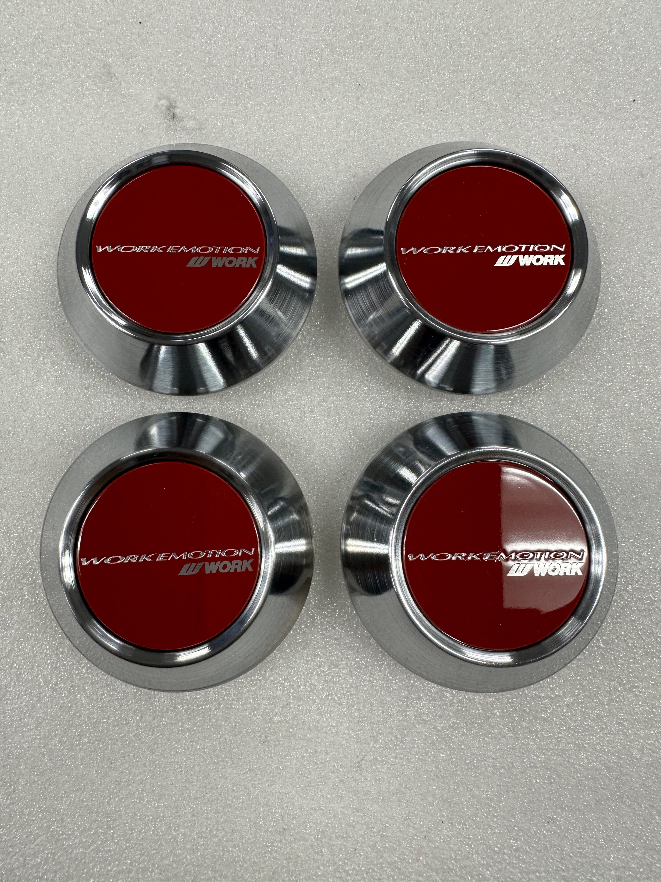 Work Emotion Red high center caps set of 4 | Revision Audio Online