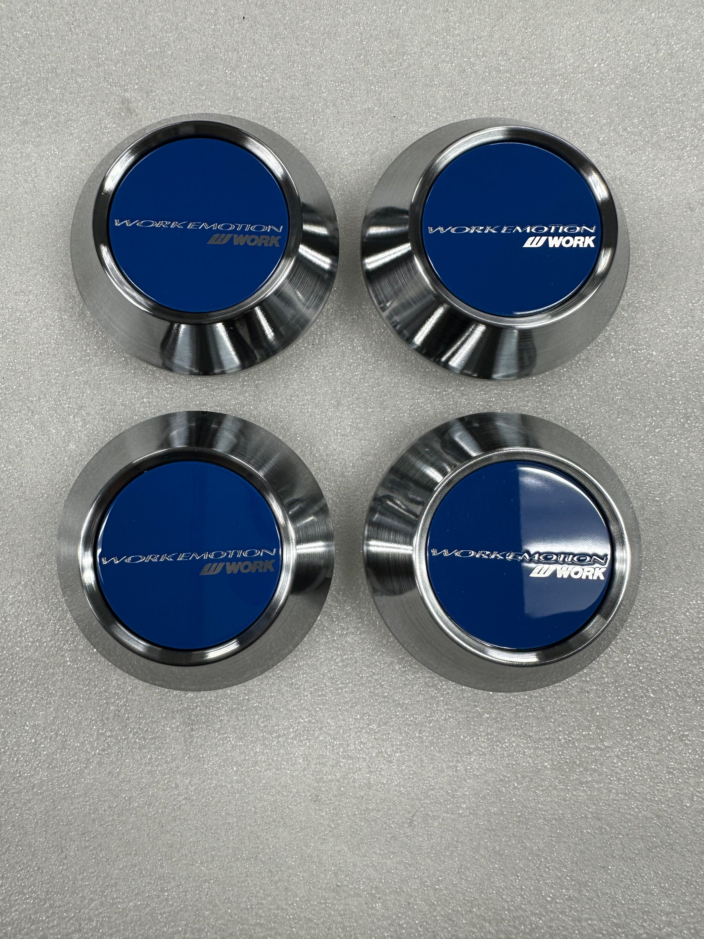 Work Emotion Blue high center caps set of 4 | Revision Audio Online